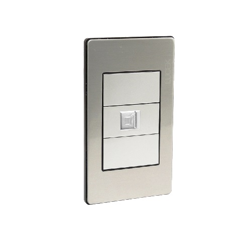 PLACA CON CONEXIÓN A MÓDEM/INTERNET PLATEADO – Capital Electrica